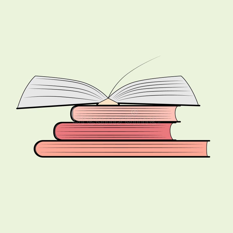 The Book is Open and the Stack is Colored Stock Vector - Illustration ...