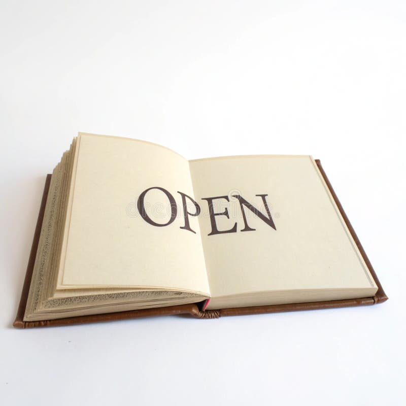 Book with Open Text Isolated on White Background Stock Illustration ...