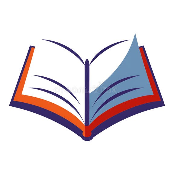 A Book is Open To a Page with a Blue and Orange Border Stock ...