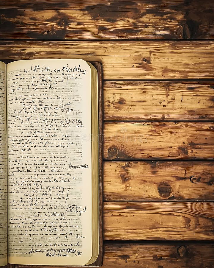 A Book is Open To a Page with a Handwritten Note on it Stock Photo ...