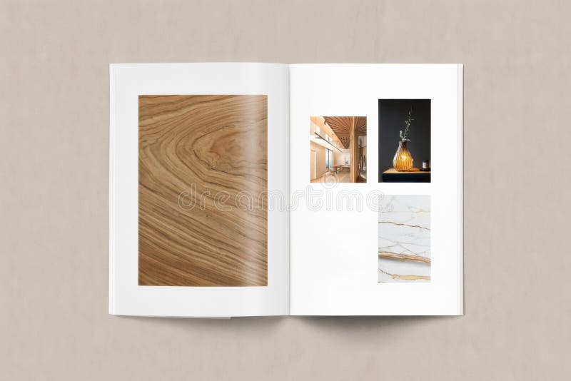 Book is Open To a Page with a Picture of Wood Grain Stock Photo - Image ...