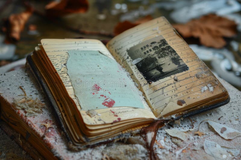 A Book is Open To a Page with a Red Stain on it Stock Photo - Image of ...