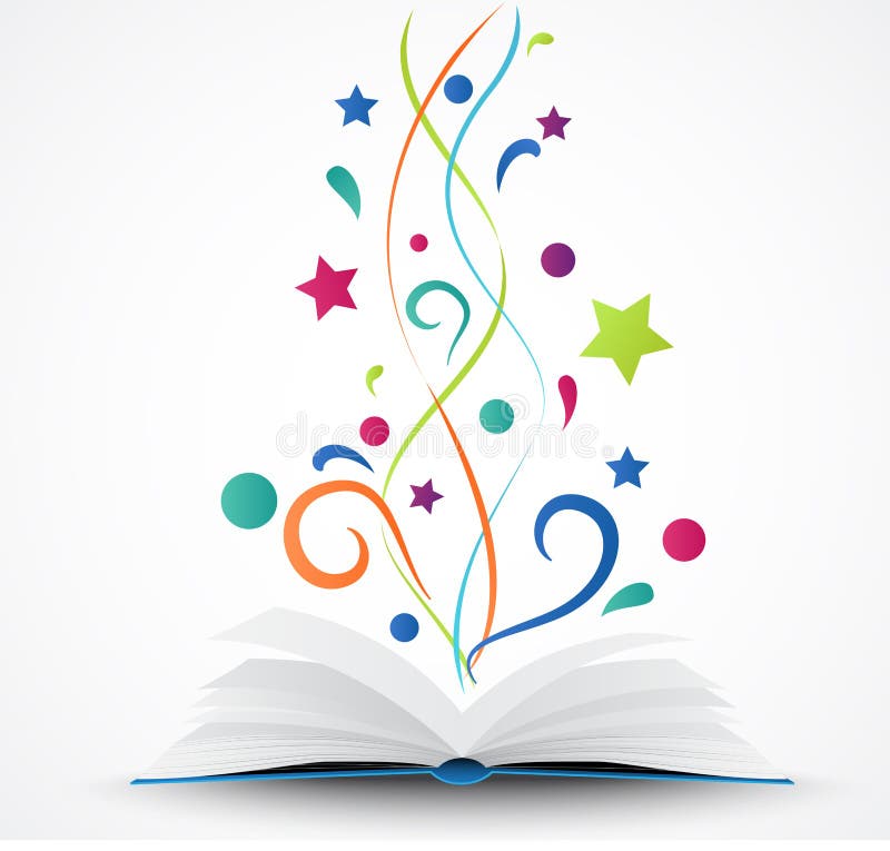 Open Book with Color Splash. Stock Vector - Illustration of page, color ...