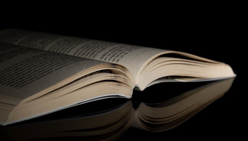 Book. Opened. Isolated. Desk. Bokeh. Wood. Pencil Stock Image - Image ...