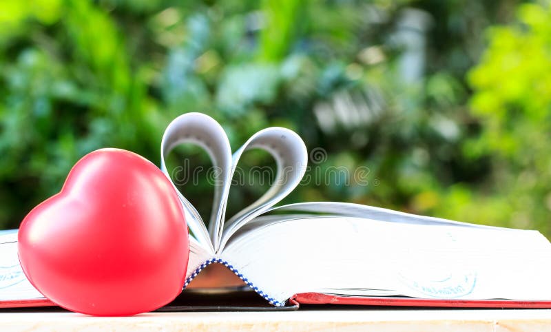 Book Page Fold into Heart Shape Stock Photo - Image of design, romantic ...