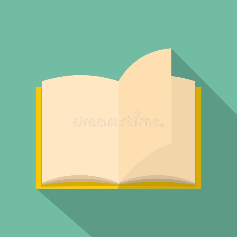 Book page icon, flat style stock vector. Illustration of magazine ...