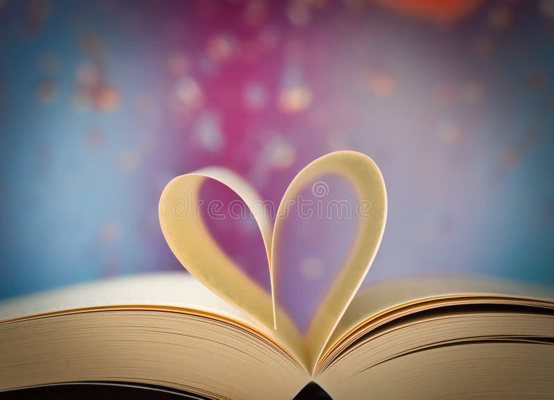 Book Pages Building the Shape of a Heart Stock Image - Image of pages ...