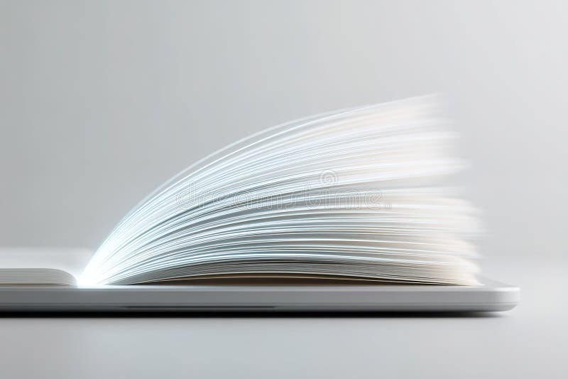 Book Pages Fluttering with Motion on a Smooth Surface in a Well-lit ...