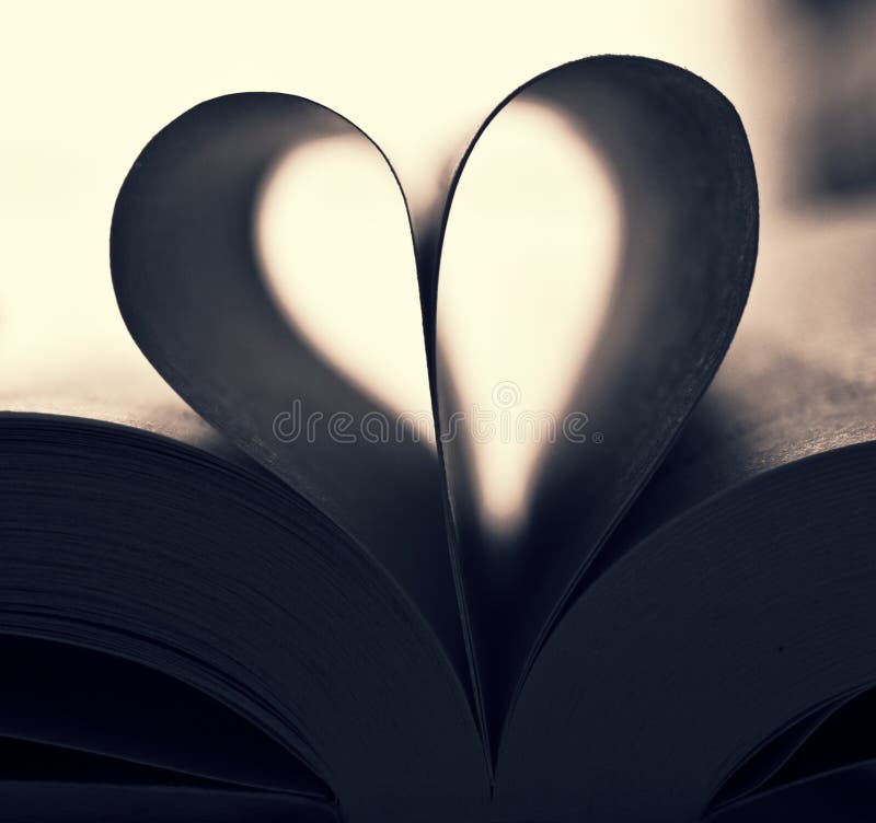 Book with Pages Turned into a Heart Stock Image - Image of color ...