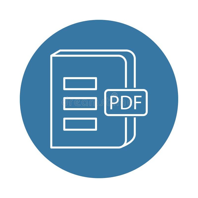 Book in PDF Format Icon. Elements of Books and Magazines in Neon Style ...