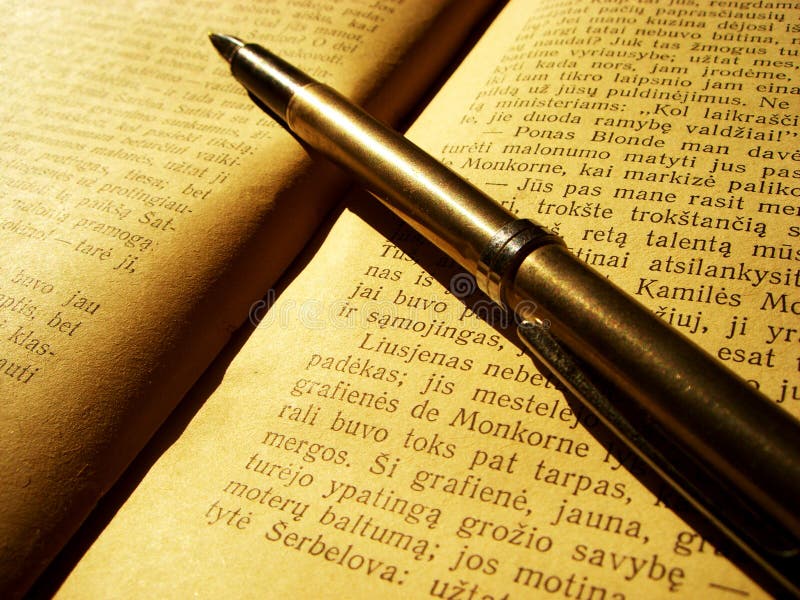 Book and pen stock photo. Image of luxury, golden, retro - 10745902