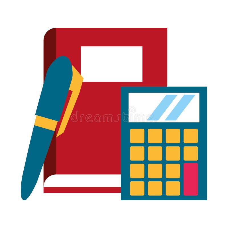 Book with Pen and Calculator Stock Vector - Illustration of finance ...