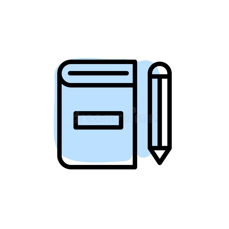 Book, Pen with Color Shadow Vector Icon in Book Set Stock Vector ...