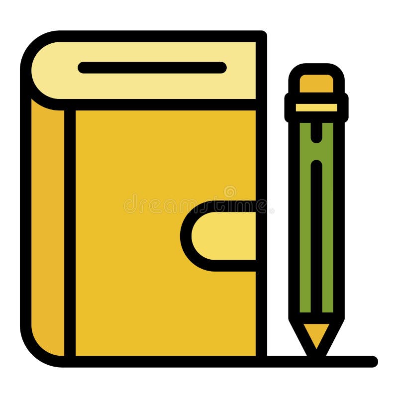 Book Pen Icon Color Outline Vector Stock Vector - Illustration of line ...