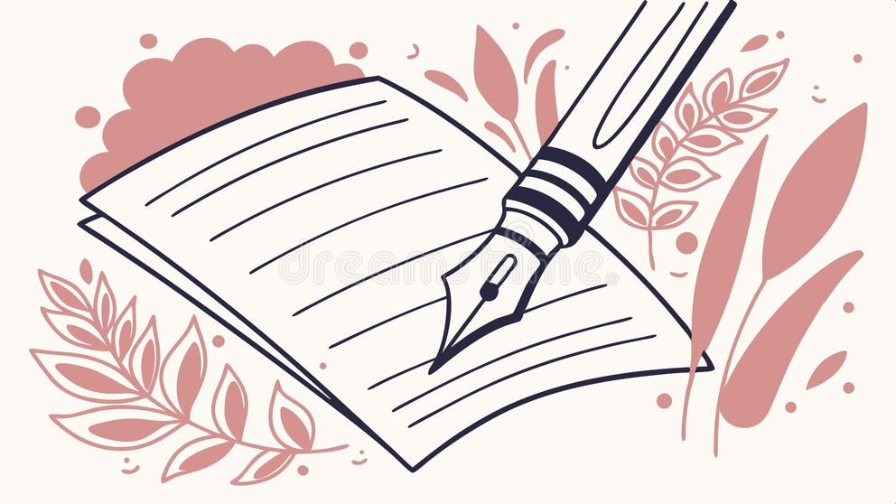 Book and Pen Illustration, Writing and Knowledge Tool Vector Design ...