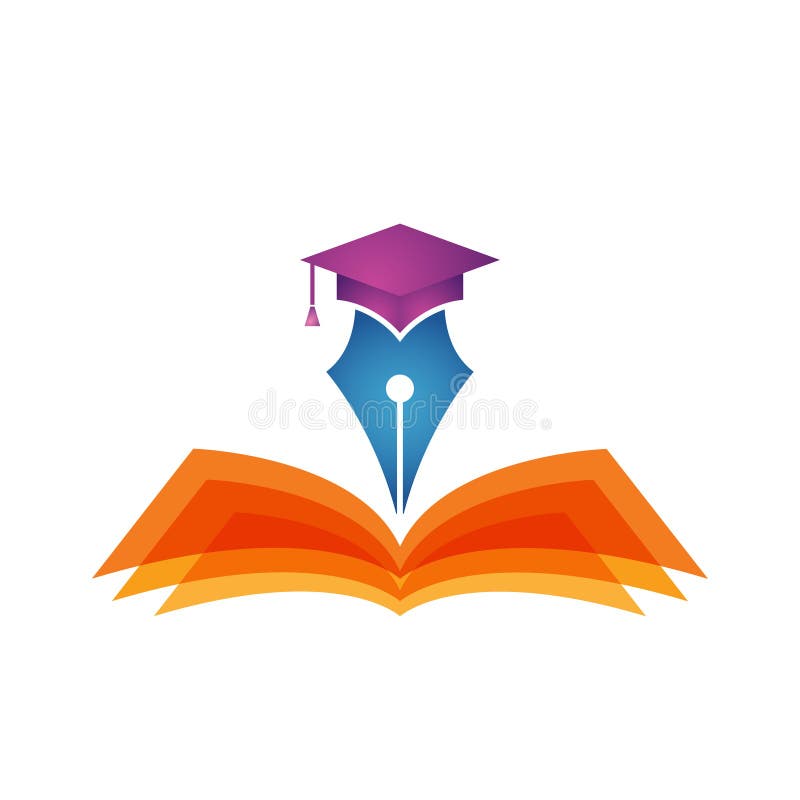 Book and pen logo symbol. stock vector. Illustration of vector - 244030427