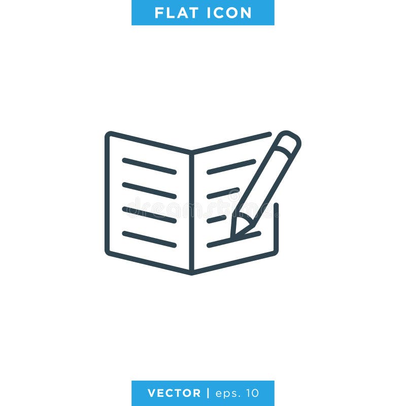 Book and Pen or Pencil Icon Vector Design Template Stock Vector ...