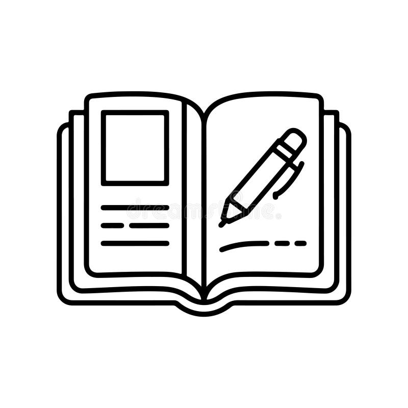 Book with Pen Vector Illustration. Stock Vector - Illustration of ...