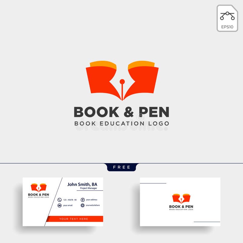 Book Pen or Writer Simple Logo Template Vector Illustration Icon ...