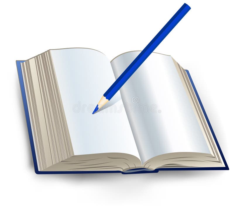 Book with pencil stock vector. Illustration of color, rendered - 5563320