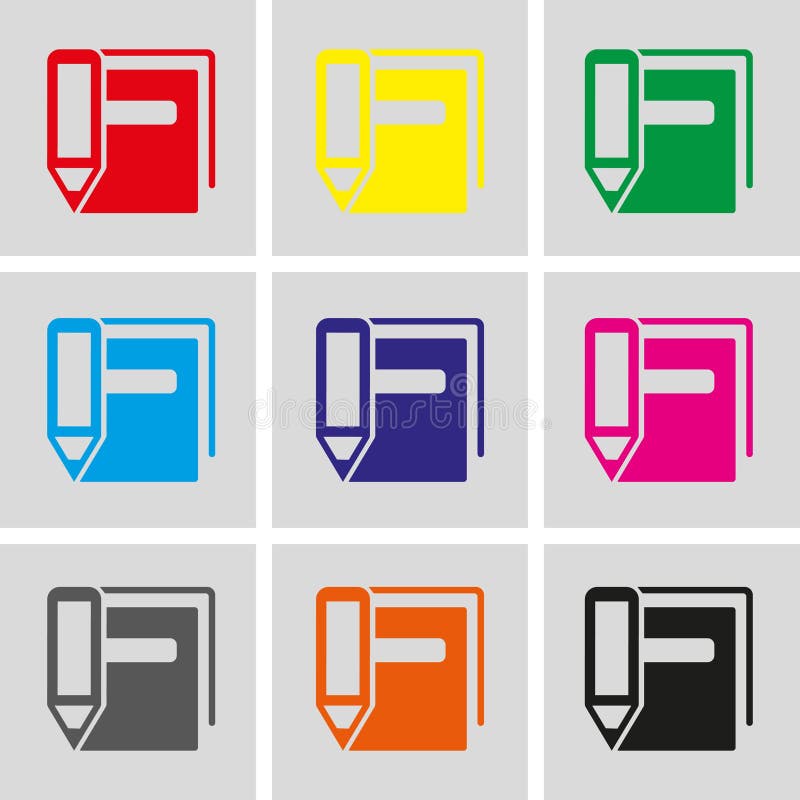 Book Pencil Icon Stock Vector Illustration Flat Design Stock Vector ...