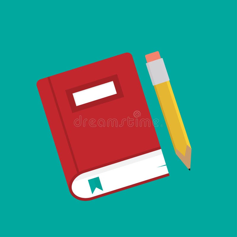 Book and Pencil Icon Vector Stock Vector - Illustration of vector ...