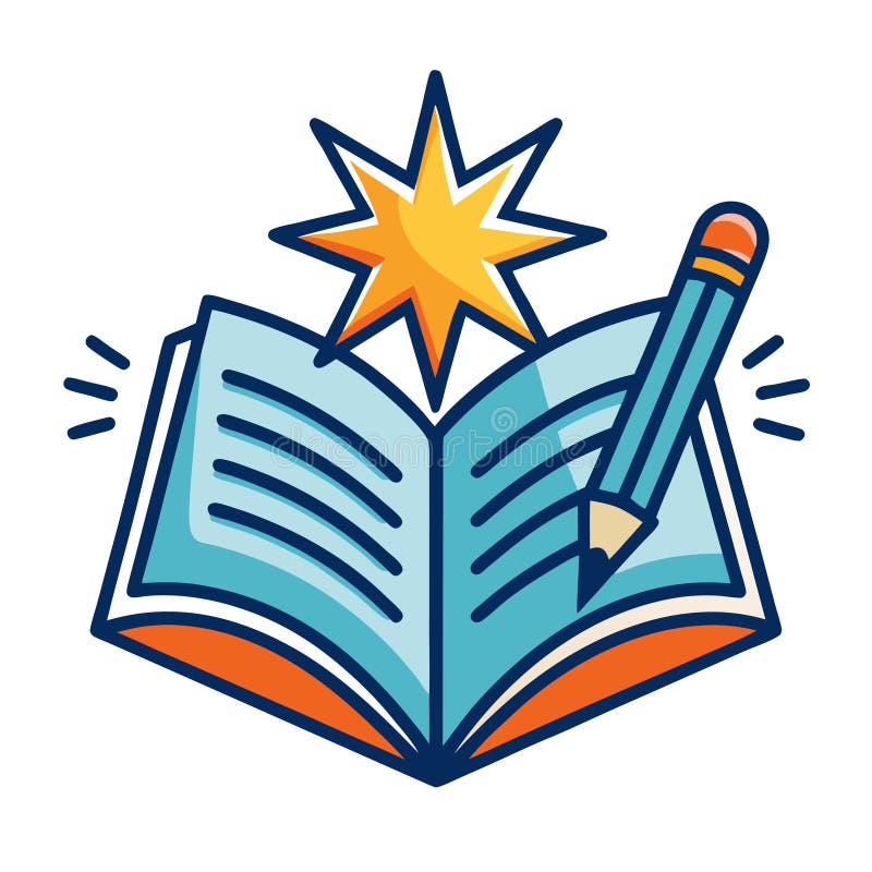 Book and Pencil Illustration Symbolizing Knowledge, Education, Learning ...