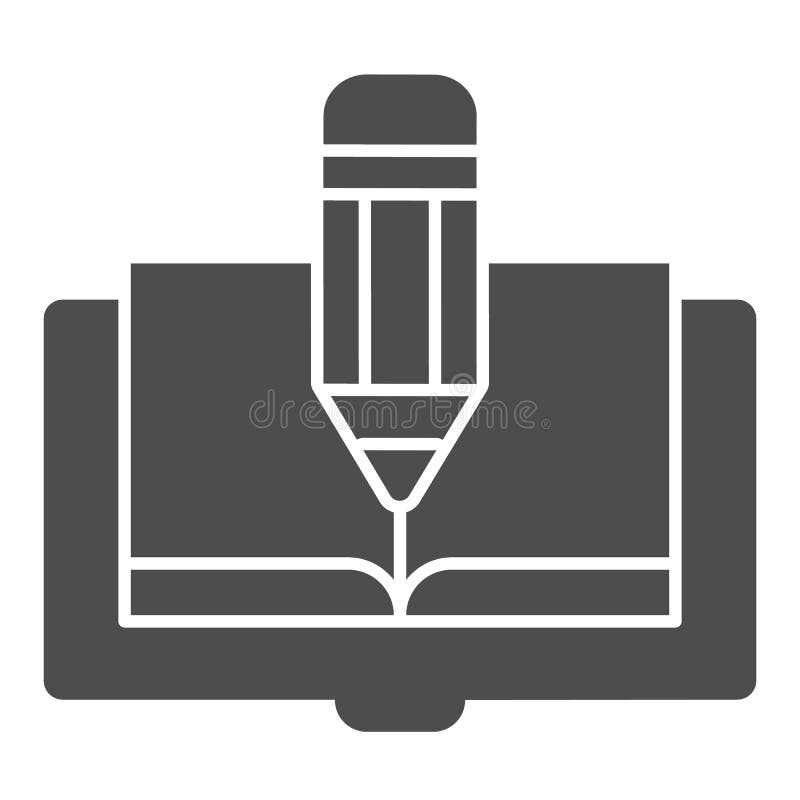 Book and Pencil Solid Icon. Book Edit Vector Illustration Isolated on ...