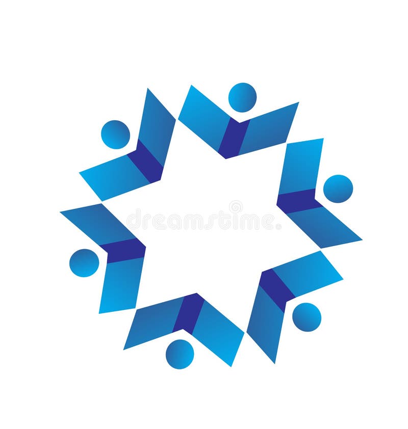 Teamwork People Star Shape Logo Stock Vector - Illustration of ecology ...