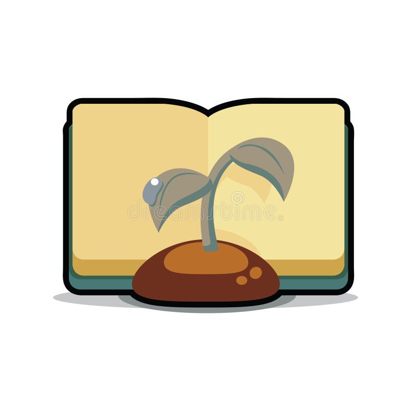Book and Plant. Vector Illustration Decorative Design Stock Vector ...