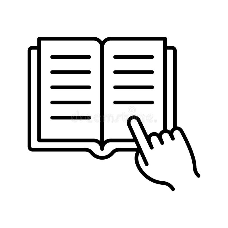Hand Pointing Text Open Book Stock Illustrations – 27 Hand Pointing ...