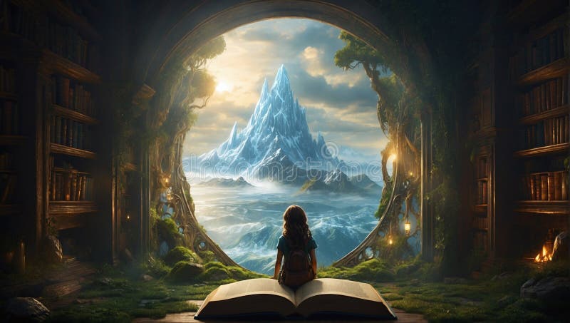 A Book is a Portal To Another World Stock Illustration - Illustration ...