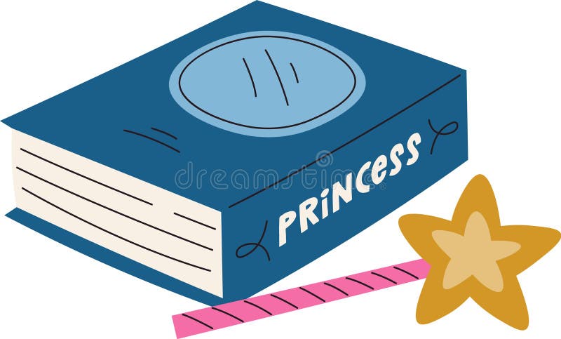 Book with Princess Magical Stick Stock Vector - Illustration of magical ...