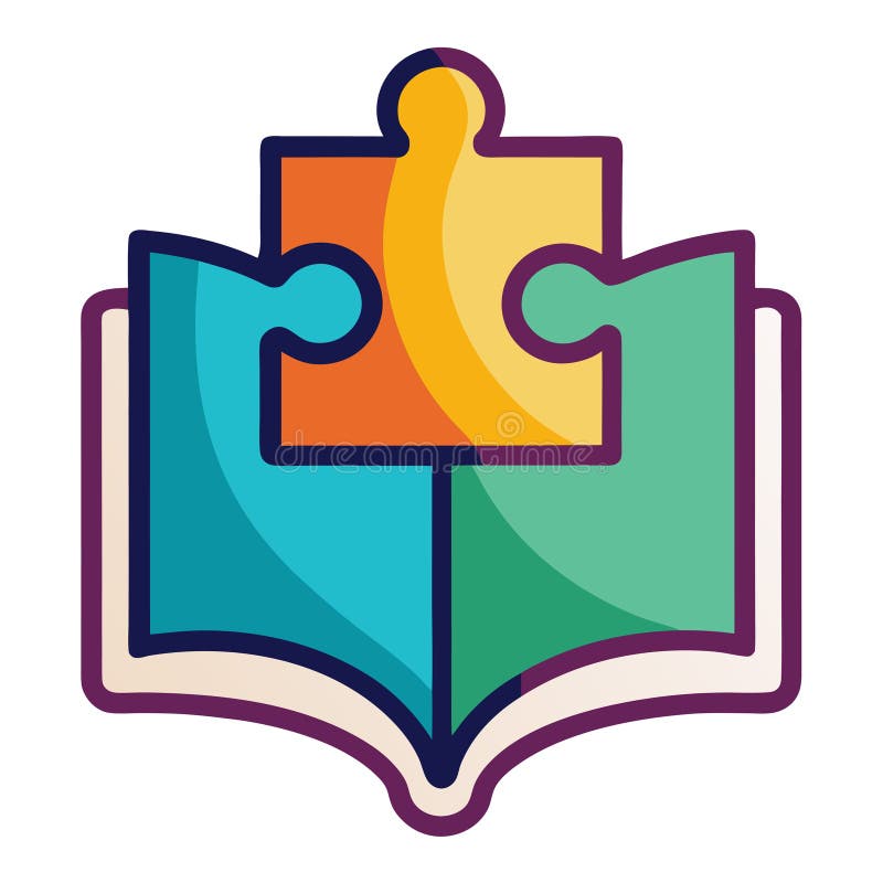Book and Puzzle Piece Icon: Education, Learning, Strategy, and ...
