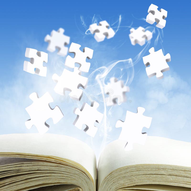 Book and puzzles stock photo. Image of assemble, hardcover - 24446566