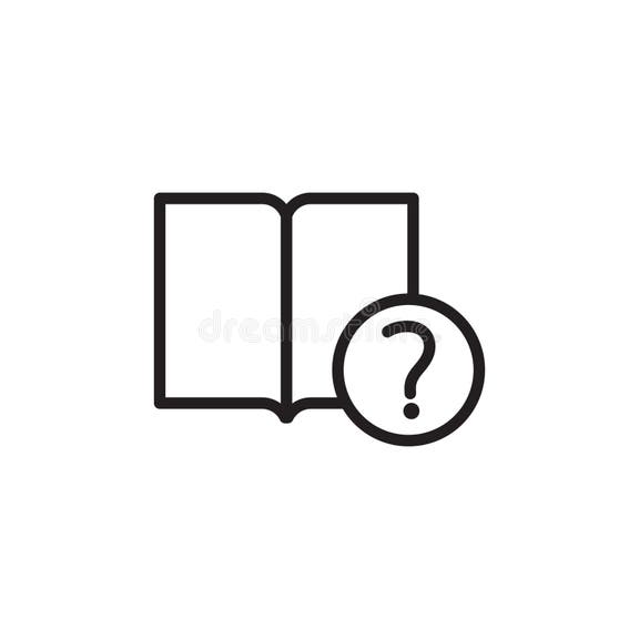 Book with Question Mark Icon Outline Vector for Web Ui Stock Vector ...