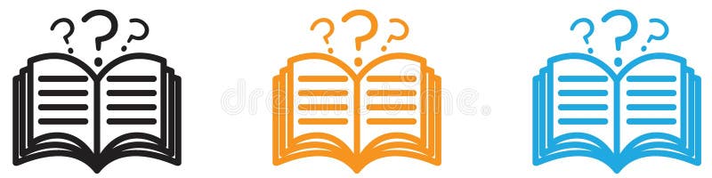 Book with Question Mark Vector Logo Set Collection for Web App Ui Stock ...
