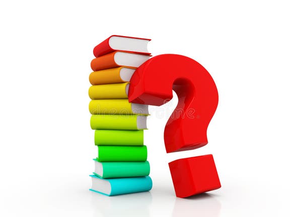 Book with Question Mark in White Background. 3d Render Stock ...
