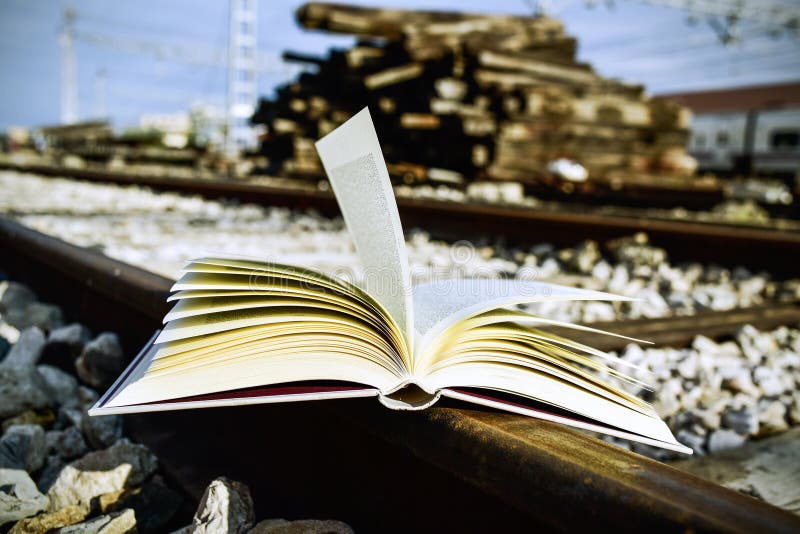 Book on the Railroad Tracks Stock Photo - Image of learn, novel: 66027212