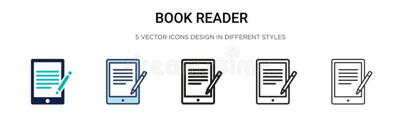 Book Reader Icon in Filled, Thin Line, Outline and Stroke Style. Vector ...