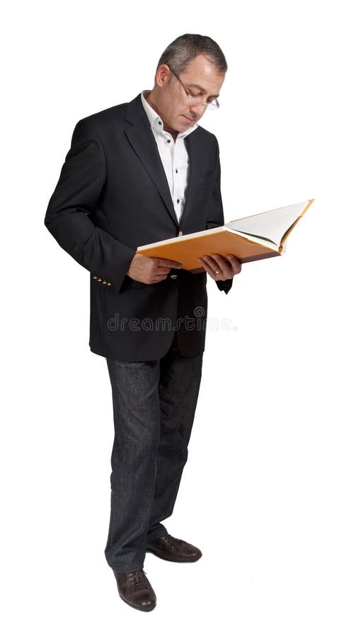 Business man with a Book stock photo. Image of page, text - 6873510