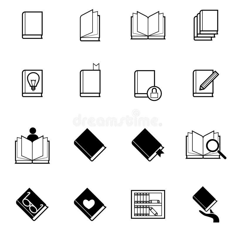 Book and Reading Icons Set Vector Illustration Stock Vector ...