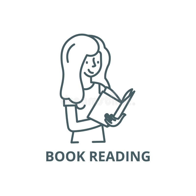 Book Reading Line Icon Vector Book Reading Outline Sign Concept
