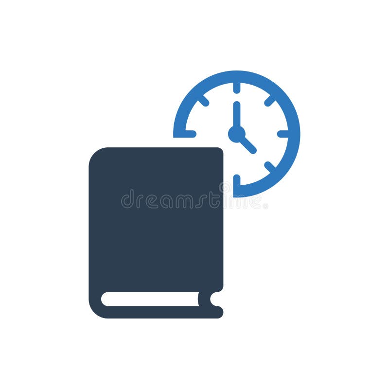 Book Reading Time Icon stock illustration. Illustration of watch ...