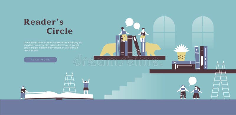 Book Reading Web Page Template Background with Copy Space Stock Vector ...