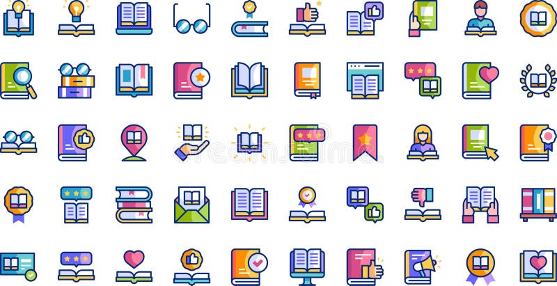 Book Recommendations Icons High-Quality Vector Icons Collection with ...