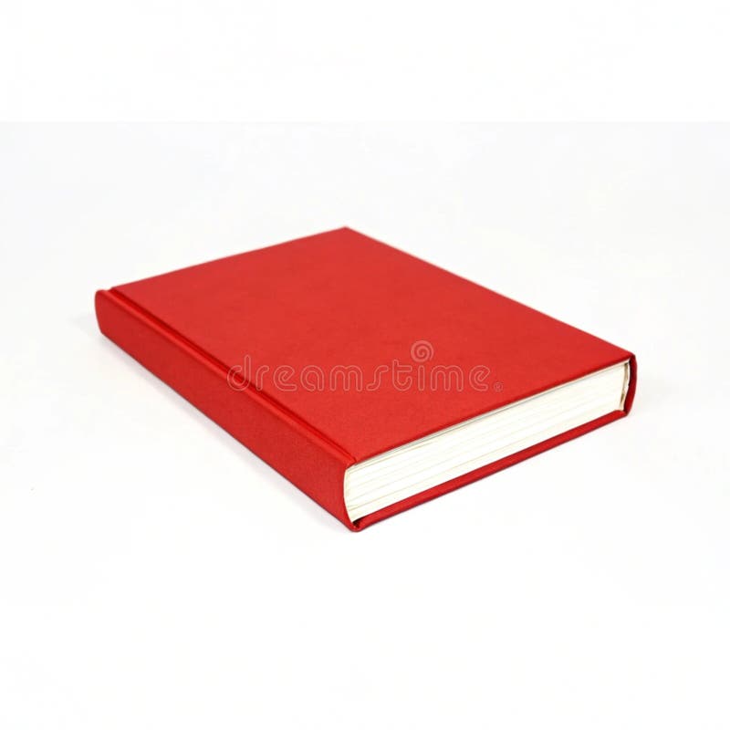 Book with a Red Cover on White Background Stock Image - Image of ...