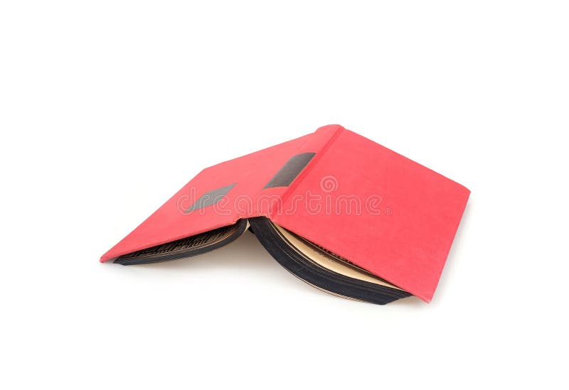 Book in Red Cover Isolated on a White Background Stock Image - Image of ...