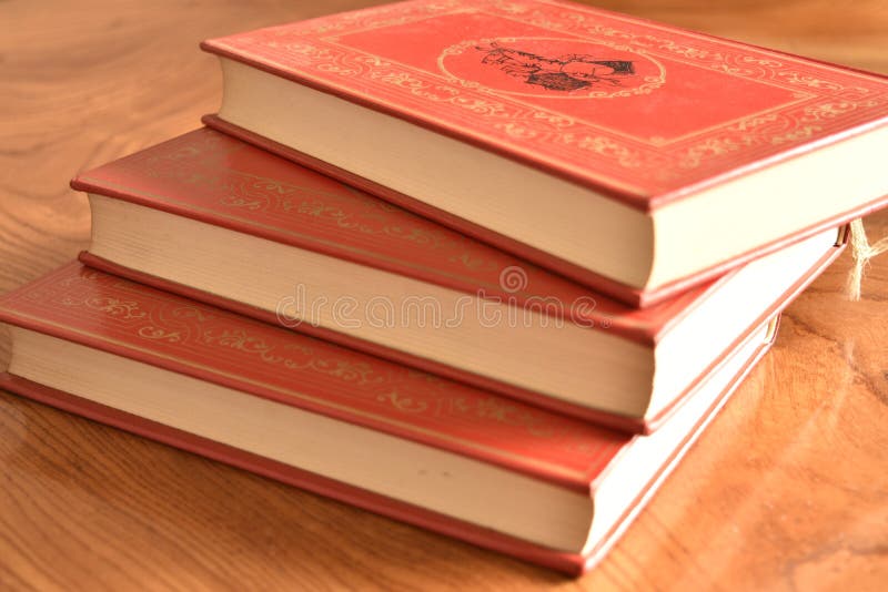 Book with a Red Cover Three Books Stock Image - Image of memories ...