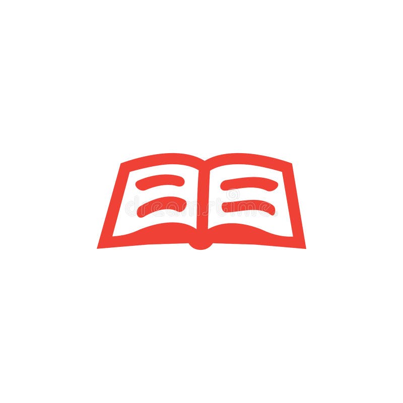 Book Red Icon on White Background. Red Flat Style Vector Illustration ...